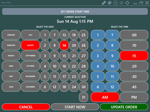Order Entry Screen Scheduled Orders